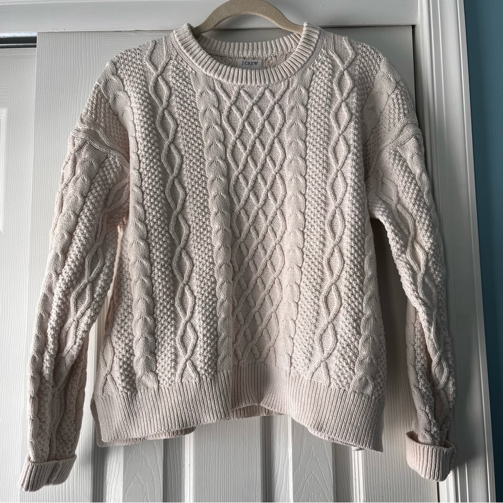 Jcrew Cable Knit Cream Sweater - Gem